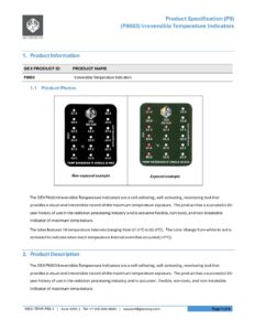 Irreversible Temperature Indicators – GEX Document Library